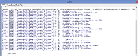 C PIC F A Build Failed Stack Overflow