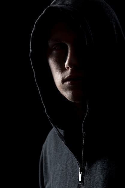 Portrait Of Mysterious Man In The Dark Photo Free Download