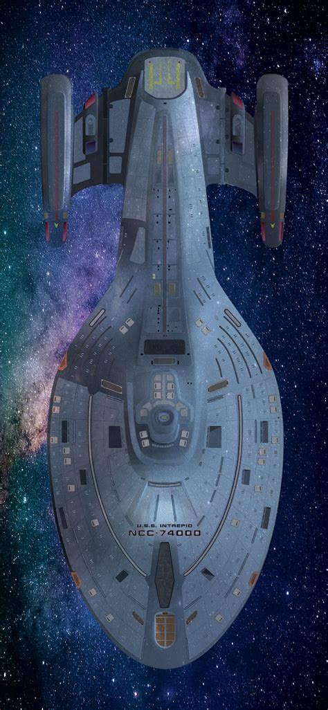 Trekkers Intrepid Class Starship Wallpaper For Android Mobile Devices