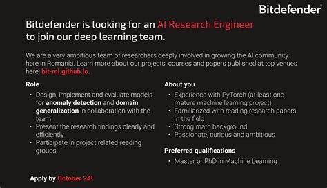 Bucharest Deep Learning Job Opening In Deep Learning At Bitdefender Join Our Team Of Deep