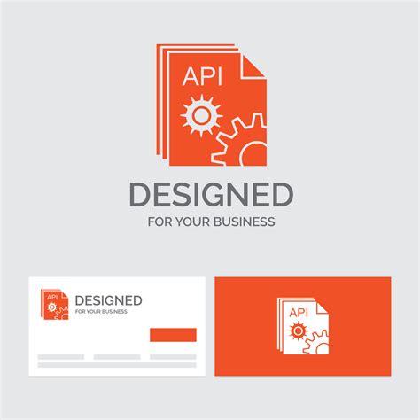 Business Logo Template For Api App Coding Developer Software Orange Visiting Cards With