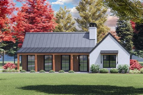 3 Bed Contemporary Country House Plan With Wide Front And Rear Porches