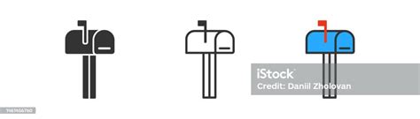 밝은 배경에 메일 상자 아이콘입니다 새 메시지 기호입니다 거리 우체통 윤곽선 평면 및 컬러 스타일 플랫 디자인 벡터 그림입니다 광고에 대한 스톡 벡터 아트 및 기타 이미지