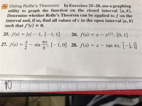 solved using rolle s theorem in exercises 25 28 use a