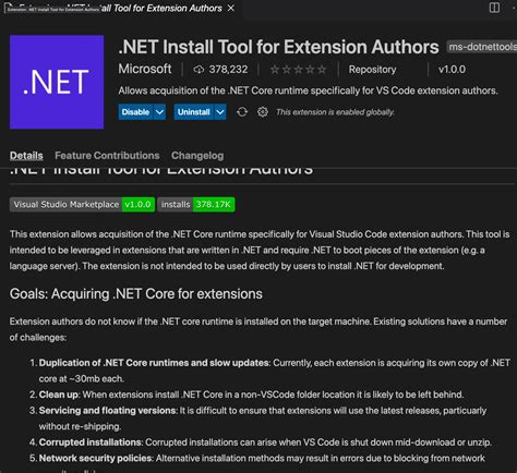 Extension Should Detect NET Is Not Installed And Provide Ability To Install It Issue