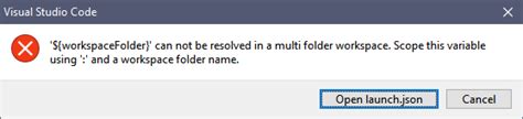 `workspacefolder` Causes Error In Multi Root Workspace Configuration
