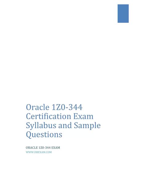 Ppt Oracle 1z0 344 Certification Exam Syllabus And Sample Questions