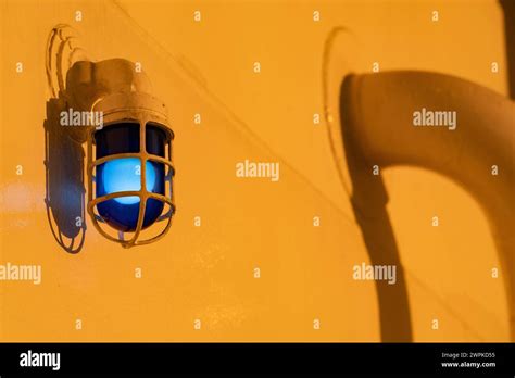 Blue Light And Sunrise Light Onboard Vessel In The Gulf Of Mexico Stock Photo Alamy