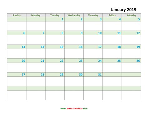 Monthly Calendar Template 2019 Pdf Template