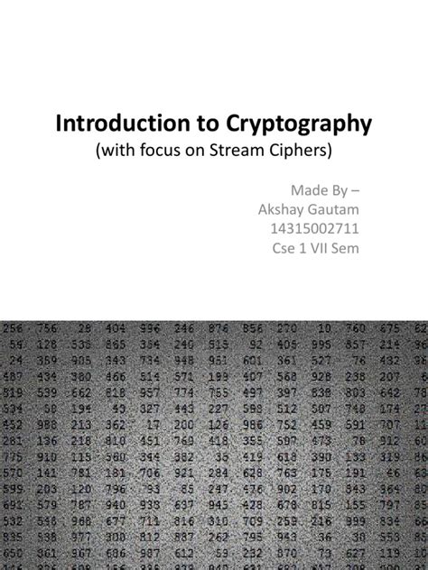 introduction to cryptography and stream ciphers pdf cryptography