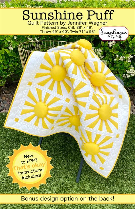 The Sunshine Puff Quilt Pattern Story And Coloring Pages