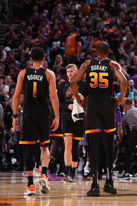 Devin Booker and Kevin Durant by Garrett Ellwood
