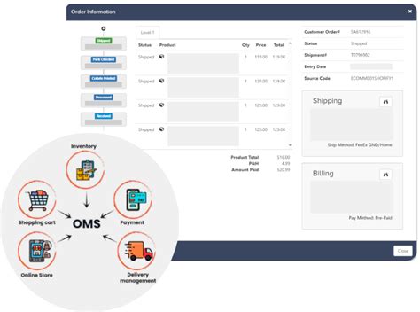 Our Order Information Screen Displaying Order Status Order History