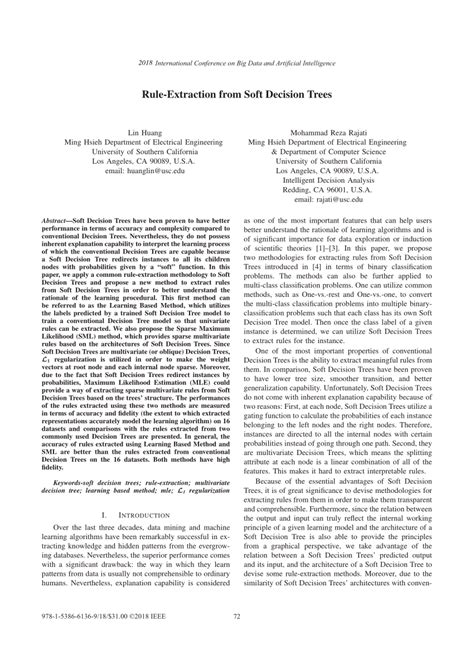 Pdf Rule Extraction From Soft Decision Trees