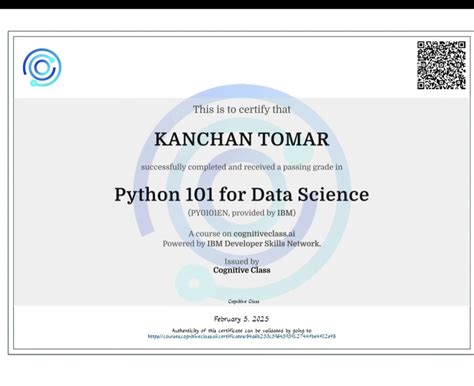 Python Datascience Ibm Cognitiveclass Learningjourney Certificate Skilldevelopment
