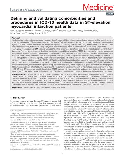 pdf defining and validating comorbidities and procedures in icd 10