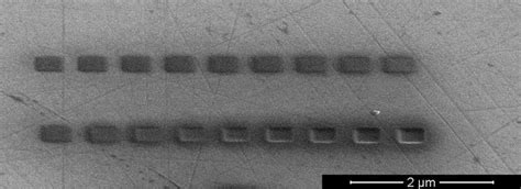 Sem Image Of The Experimental Sample With Fib Treated Areas Download Scientific Diagram
