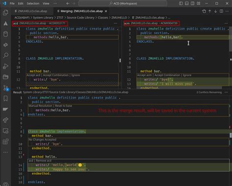 Merge Conflicts With Visual Studio Code SAP Community