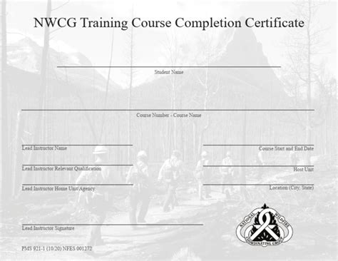 Nwcg Training Certificate Template Pdf