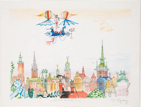 Marcel Genay 3 Signed Watercolours Depicting Stockholm Bukowskis