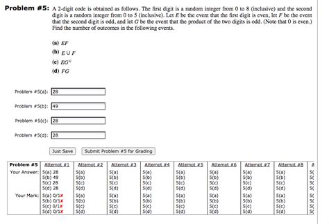 Solved Problem 5 A 2 Digit Code Is Obtained As Follows Chegg Com