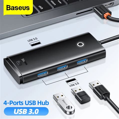 Baseus Lite Series Port Usb A Hub Adapter Usb A To Usb Cm Black Baseus Official Store