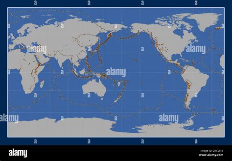 Shape Of The Conway Reef Tectonic Plate On The Solid Contour Map In The Compact Miller