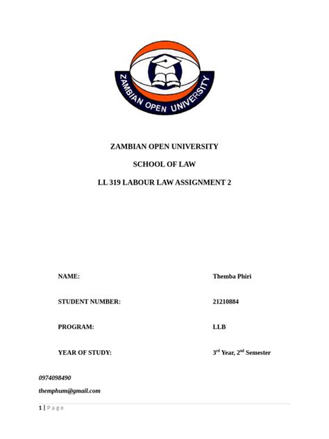 Labour Law Assignment 2 Pdf Employment Labour Law