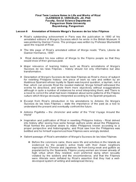 final term lecture notes in rizal pdf courage philippines