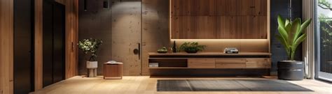 Premium Photo Wooden Elements In Contemporary Entryway Design