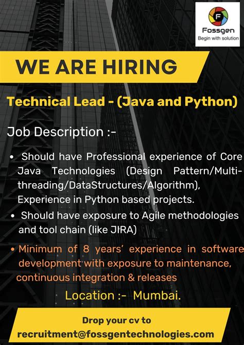 kalpana singh on linkedin urgent opening for technical lead java and python experience 8yrs plus…
