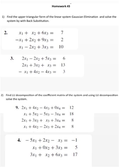 Solved Homework 3 1 Find The Upper Triangular Form Of The