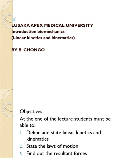 Linear Kinetics And Kinematics Pdf Acceleration Force