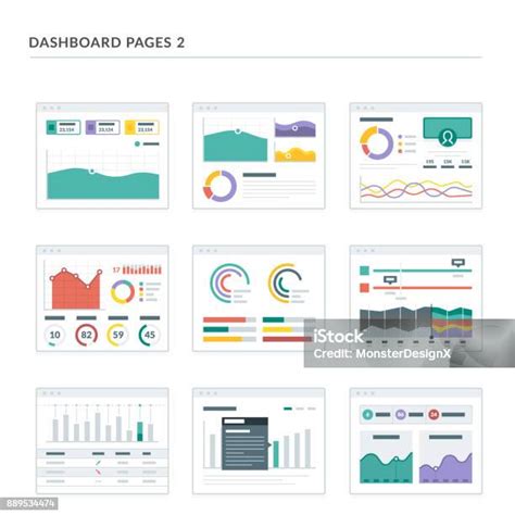 사이트 맵 및 Ux 디자인에 대 한 웹사이트 와이어 프레임 레이아웃 Ui 키트 대시보드 시각 보조 자료에 대한 스톡 벡터 아트 및 기타 이미지 대시보드 시각 보조 자료