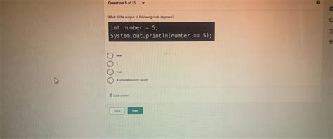 solved question 9 ﻿of 25what is the output of following code