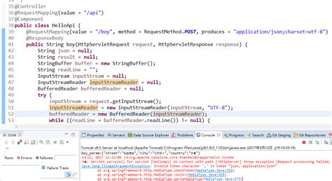 Post异常500 Invalid Token Character In Token Json Applicationjson