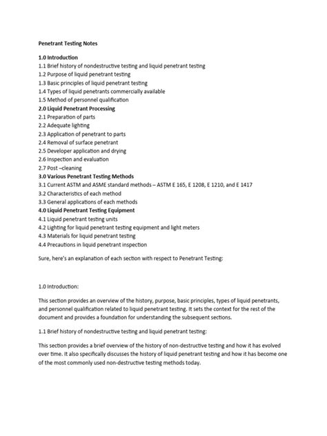 Penetrant Testing Notes Pdf Nondestructive Testing Materials