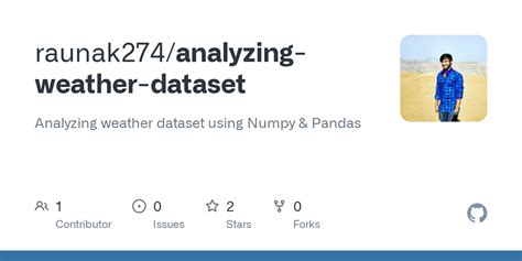 GitHub Raunak Analyzing Weather Dataset Analyzing Weather Dataset Using Numpy Pandas