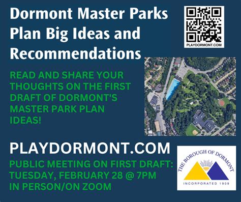 Master Parks Plan First Draft Available Now on PlayDormont.com ...