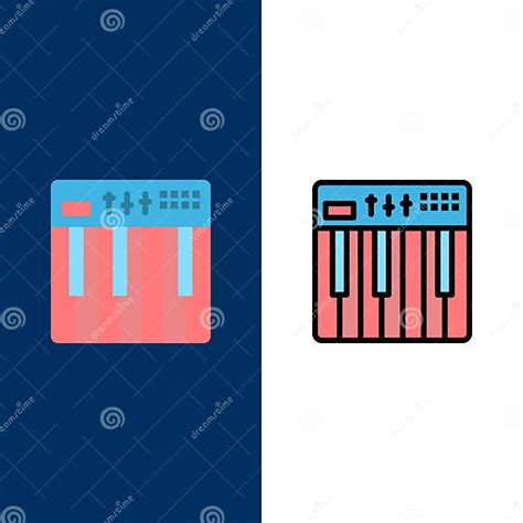 Controller Hardware Keyboard Midi Music Icons Flat And Line Filled