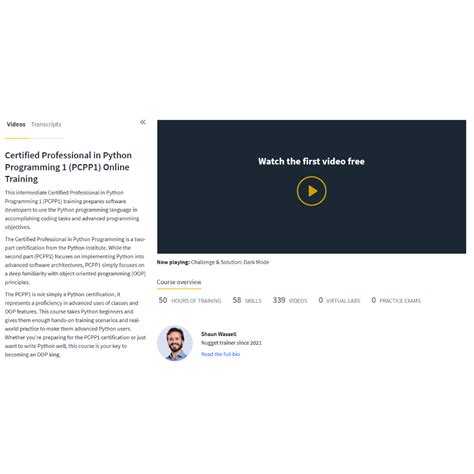 jual cbt nuggets certified professional in python programming 1