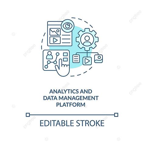 Turquoise Icon Concept For Managing Analytics And Data Platform Vector Outline General
