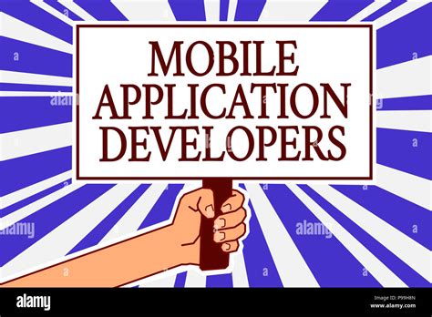 Text Sign Showing Mobile Application Developers Conceptual Photo Create Software For Devices