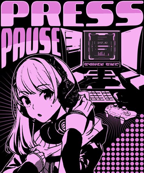 Premium Vector Girl Press Pause Anime Gaming Vector Art