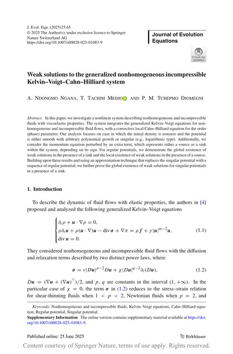 Weak Solutions To The Generalized Nonhomogeneous Incompressible Kelvinvoigtcahnhilliard
