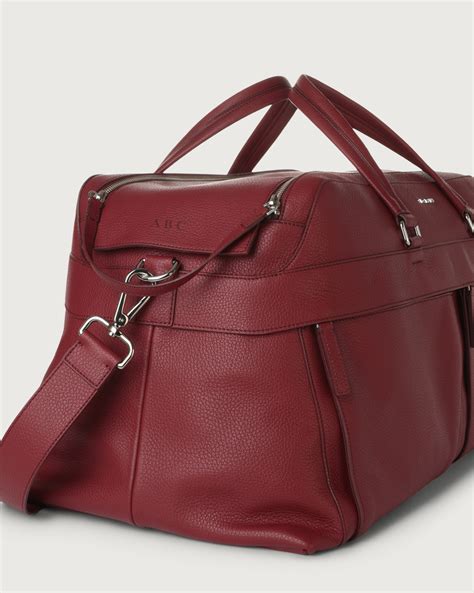 Orciani Micron Leather Duffle Bag With Shoulder Strap Color Red