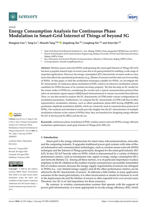 Pdf Energy Consumption Analysis For Continuous Phase Modulation In Smart Grid Internet Of