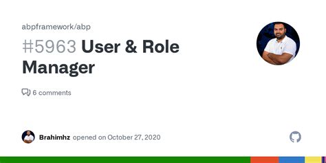 User And Role Manager · Issue 5963 · Abpframeworkabp · Github