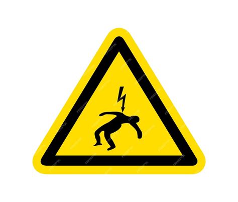 Premium Vector A Yellow Triangle With A Lightning Bolt On It