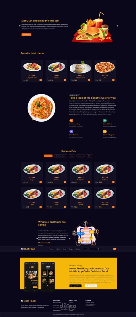 Responsive Restaurant Website Design In Reactjs مستقل